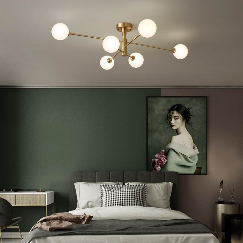 Golden And White Hanging Lamp | Metal Chandelier | kiki lighting