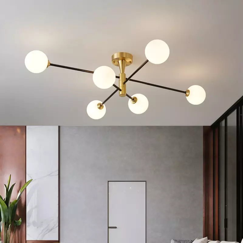 Golden And White Hanging Lamp | Metal Chandelier | kiki lighting