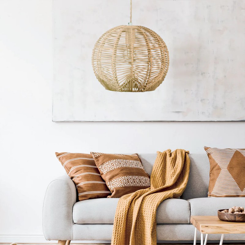 Boho Style Orb Rattan Pendant Light | Pendant Light | KIKI Lighting