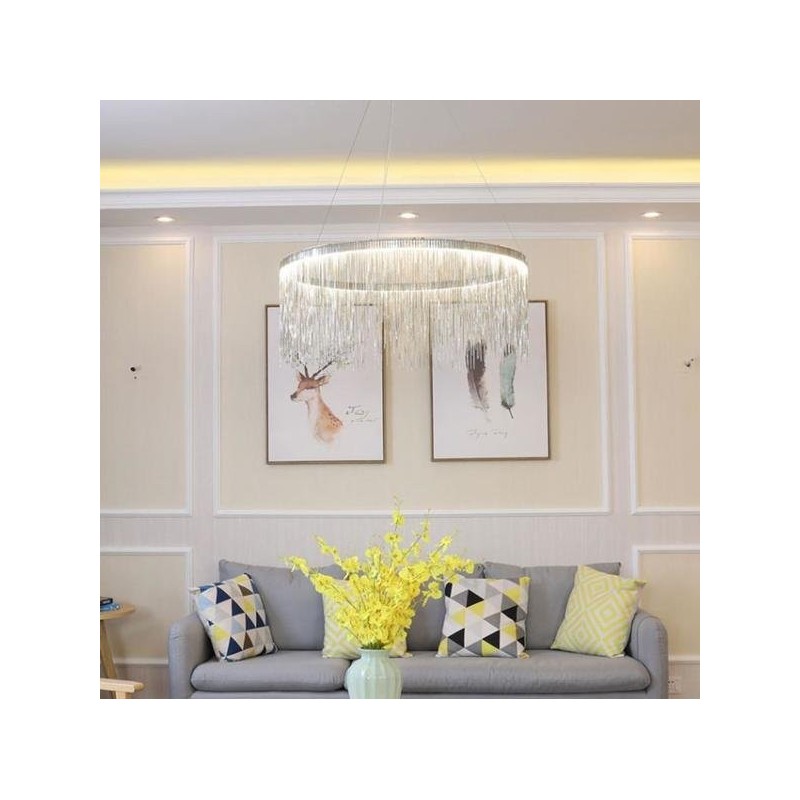 Aluminum Chain Chandelier|Metal Chain Modern Chandelier|Kiki Lighting