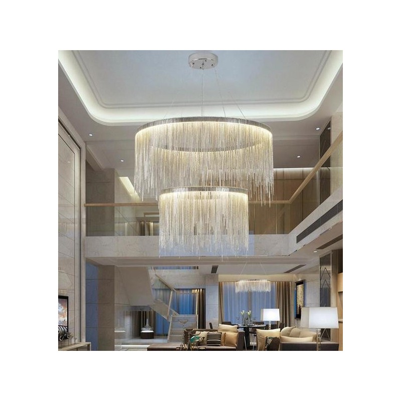 Aluminum Chain Chandelier|Metal Chain Modern Chandelier|Kiki Lighting