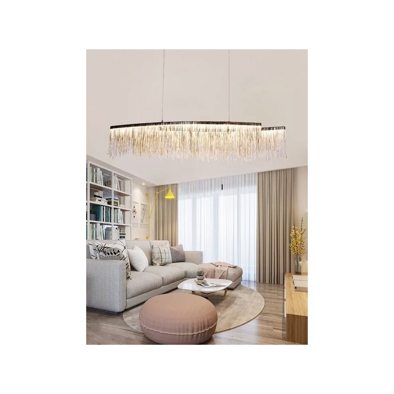 Aluminum Chain Chandelier|Metal Chain Modern Chandelier|Kiki Lighting