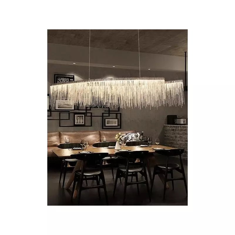 Aluminum Chain Chandelier|Metal Chain Modern Chandelier|Kiki Lighting