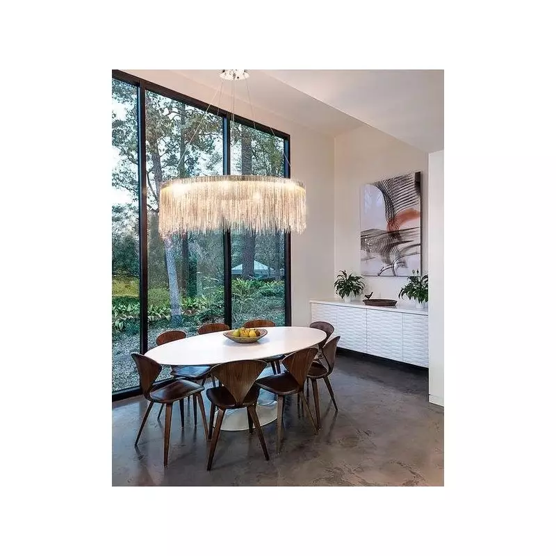 Aluminum Chain Chandelier|Metal Chain Modern Chandelier|Kiki Lighting