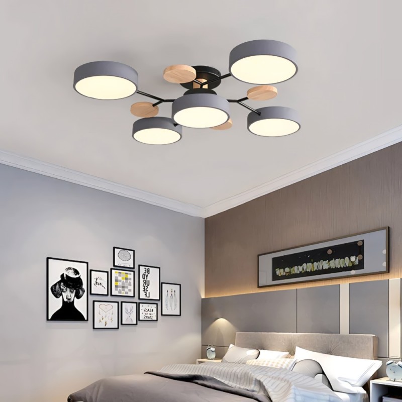 Coloful Branched Round Wooden Ceiling Light | KIKI Lighting