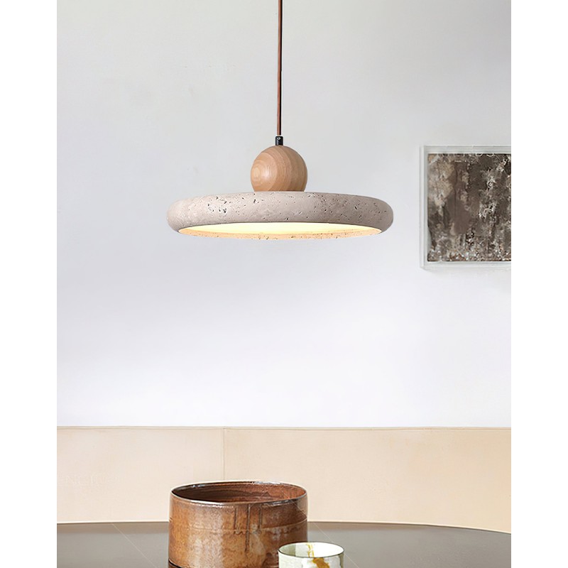 Suspension en forme de disque en bois de travertin minimaliste moderne ...