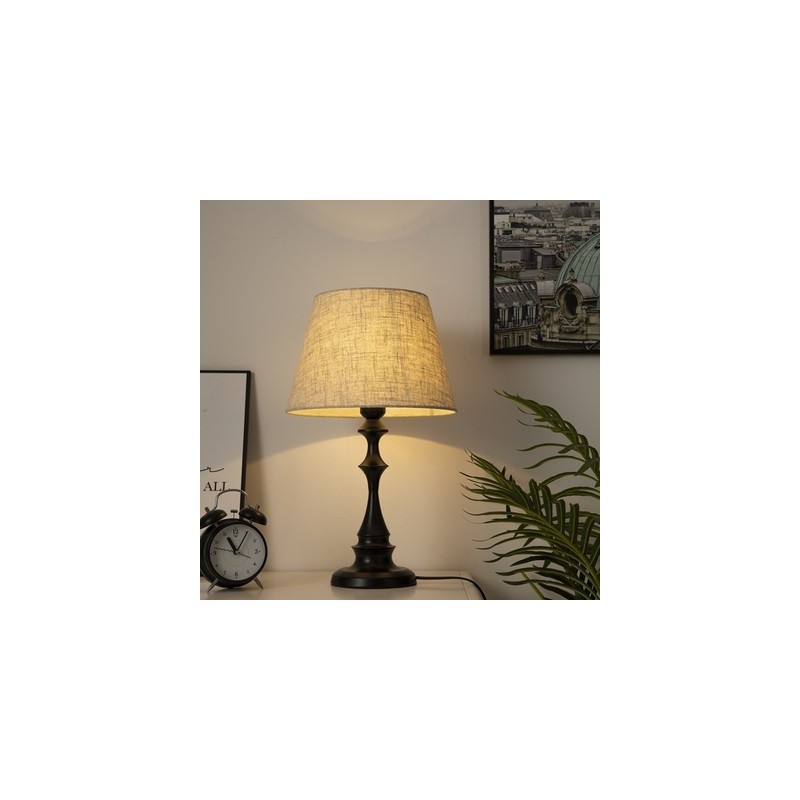Linen Table Lamp | cream linen table lamp | wood linen table lamp ...