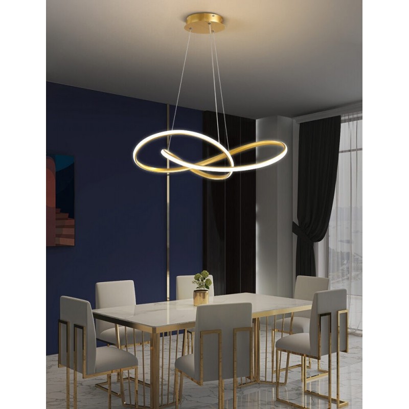 RIBBON LED Chandelier|LED Living Room Modern Hanging Light|Kiki Lighting