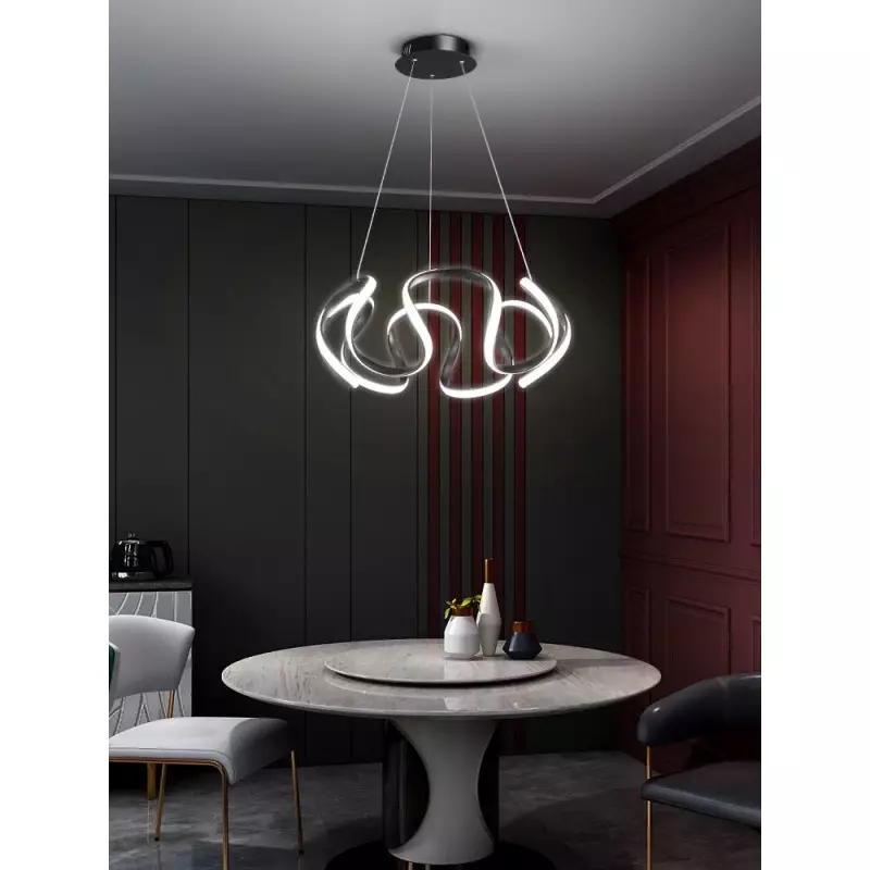 RIBBON LED Chandelier|LED Living Room Modern Hanging Light|Kiki Lighting