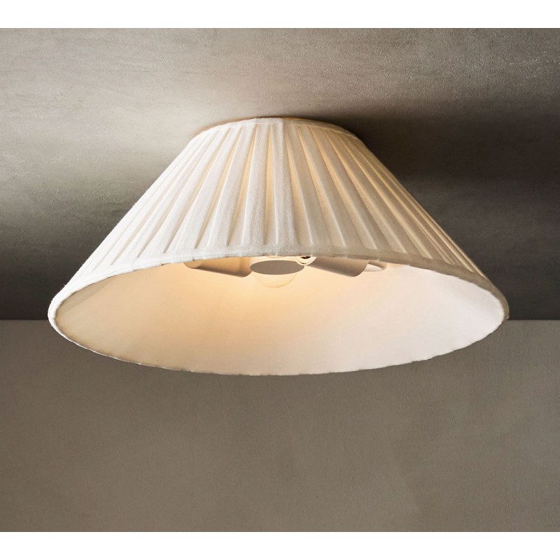 Luvora Pleated Fabric Round Flush Mount | Ceiling Light| KIKI LIGHTING