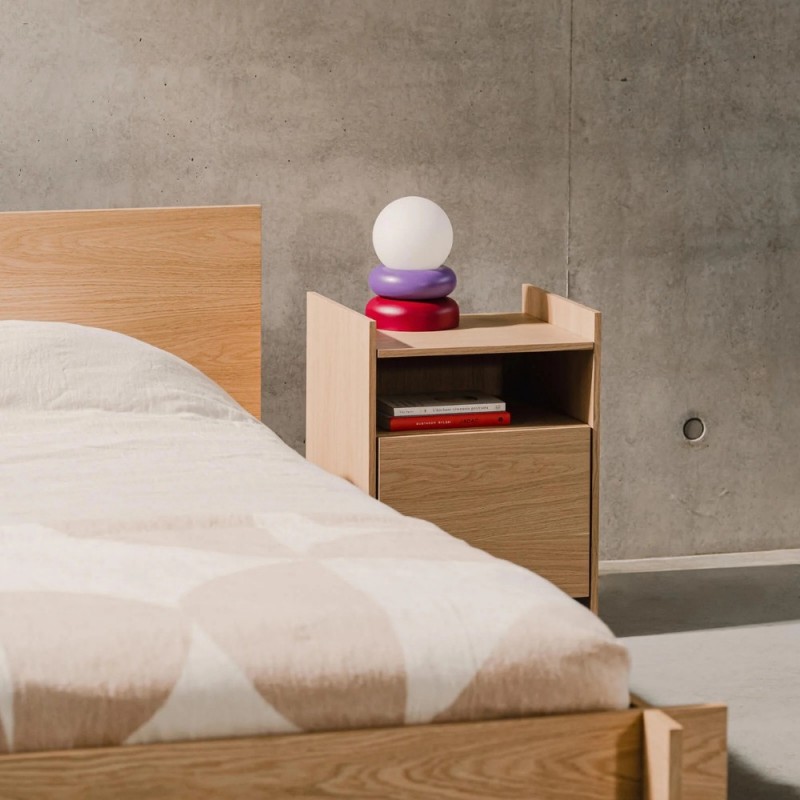 Scandinavian Glass with Colorful Wood Base Table Lamp | KiKi Lighting