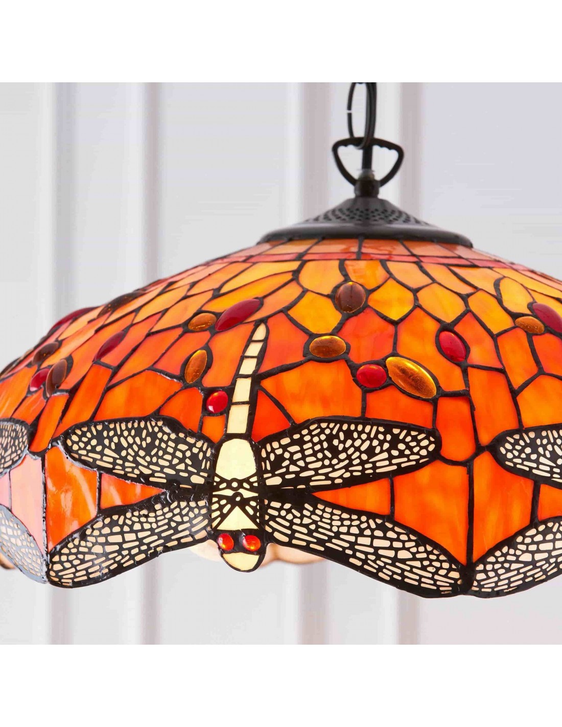 Suspension Tiffany Libellule TF - Suspension Art Nouveau en vitrail ...